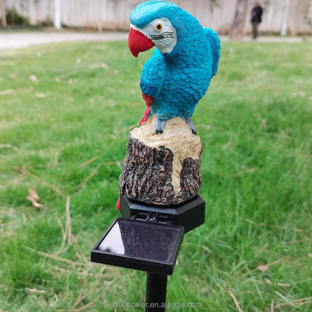 Solar Integrated LED Parrot Lights for Garden Pathways
