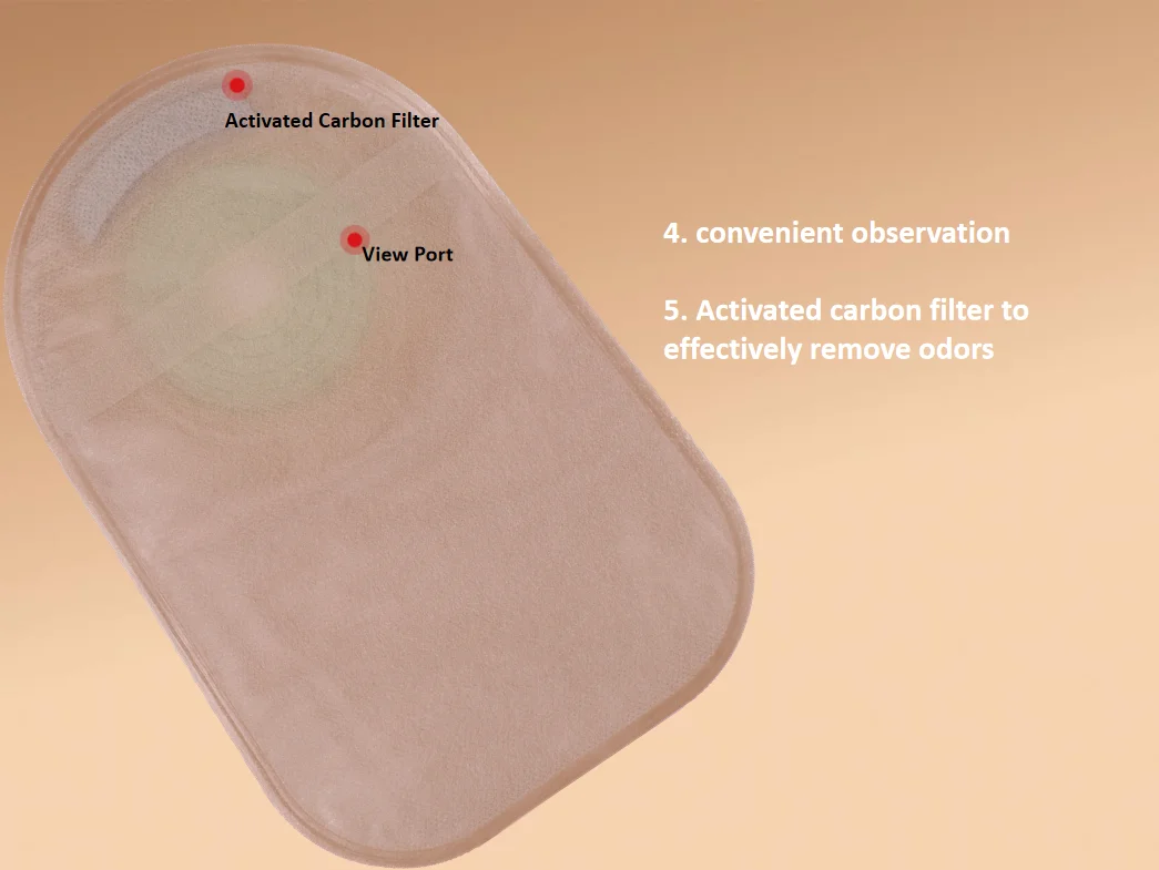 One-piece Colostomy Bag Ostomy Bag With Transparent Non-woven Fabric ...