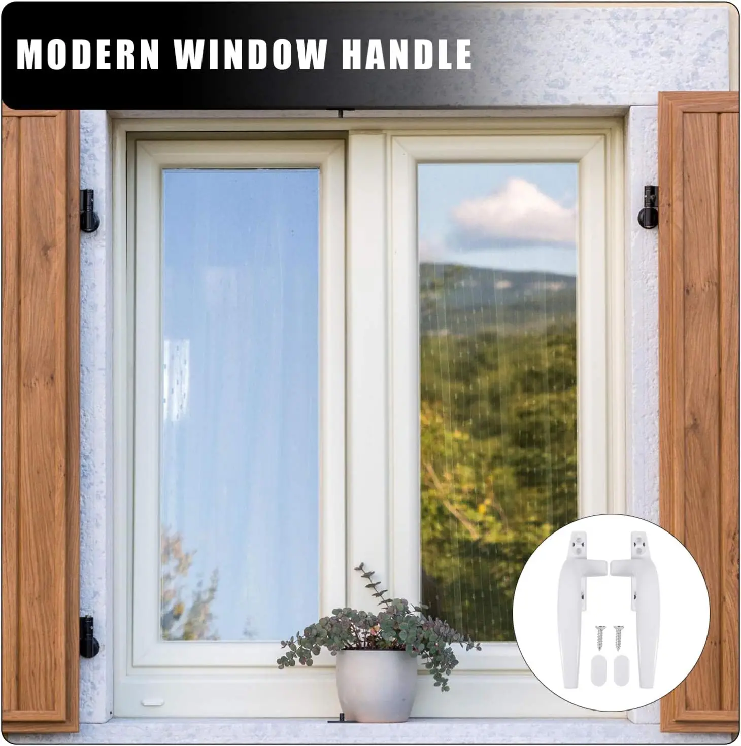 White Sliding Window Pulls & Crank Green House Removable Handle for ...