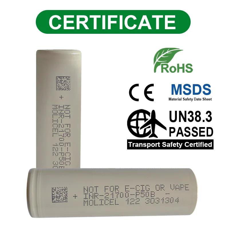 Molicel INR-21700-P50B 5000mAh Lithium Ion Battery 3.7V for Electric ...