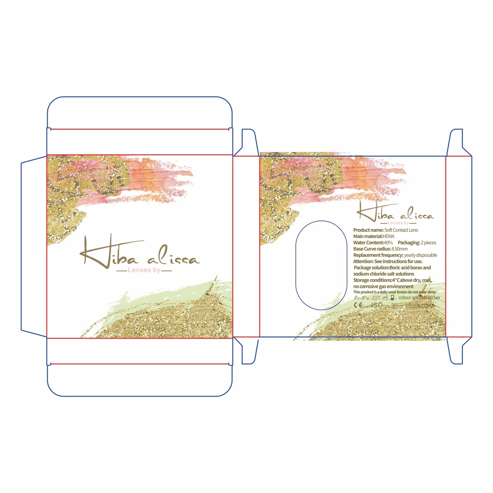 Contact Lenses Logo Carton Packaging Custom Practical Colored Contact ...