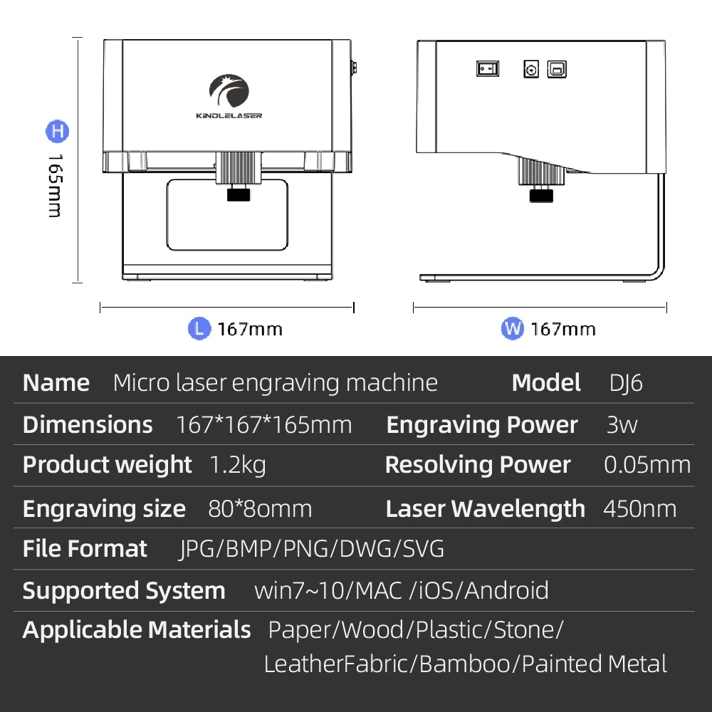 DAJA DJ6 Portable Laser Engraving Machines for DIY Marking