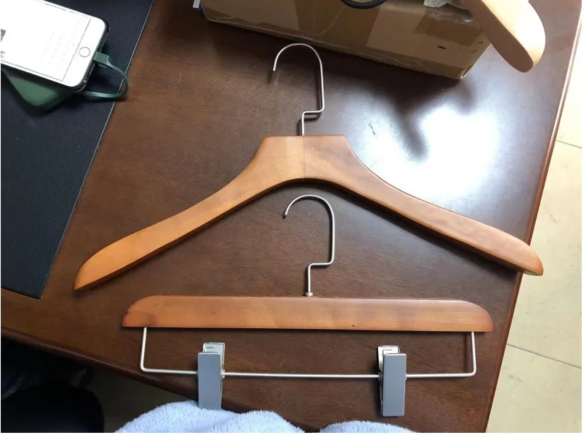 Custom With Logo Wooden Hangers For Clothes Wholesale Non Slip Wooden ...