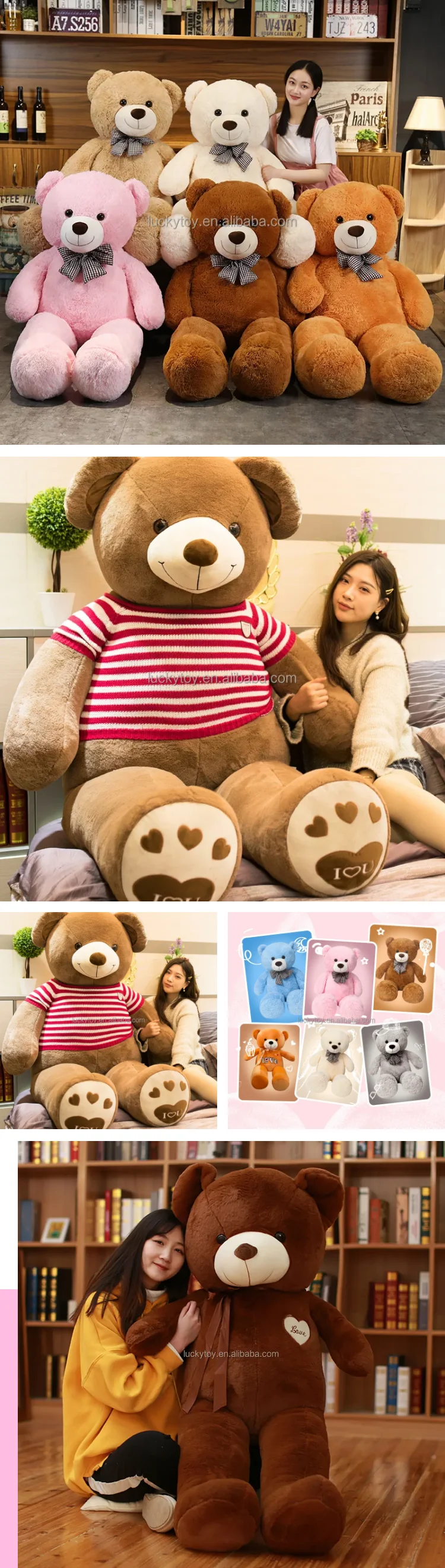 Different Size Giant Teddy Bear Skin Unstuffed Plush Animal Toys ...