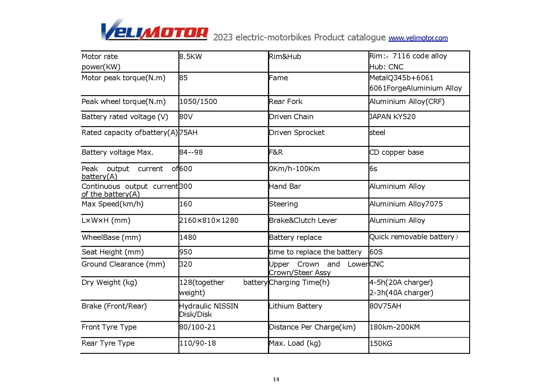 2023 Velimotor VMX8000 - 25KW Electric Dirtbike for Offroad
