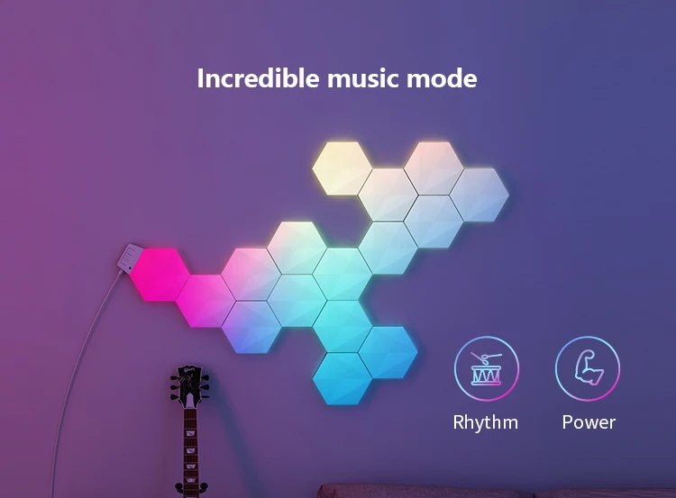 Banqcn Led Panels Hexagon Smart Rgb Wall Lights App Remote Control ...