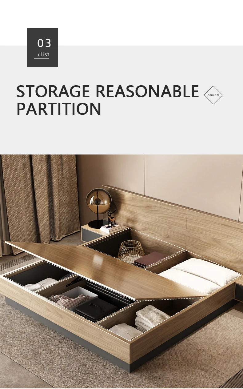 Modern Japanese-Style Tatami High Box Storage Murphy Bed - Minimalist ...