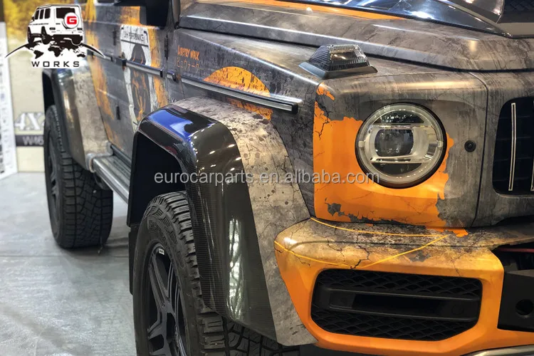 W464 4x4 Fender Flares for G-Class W463A 2018-2020 25cm Wide DRY Carbon ...