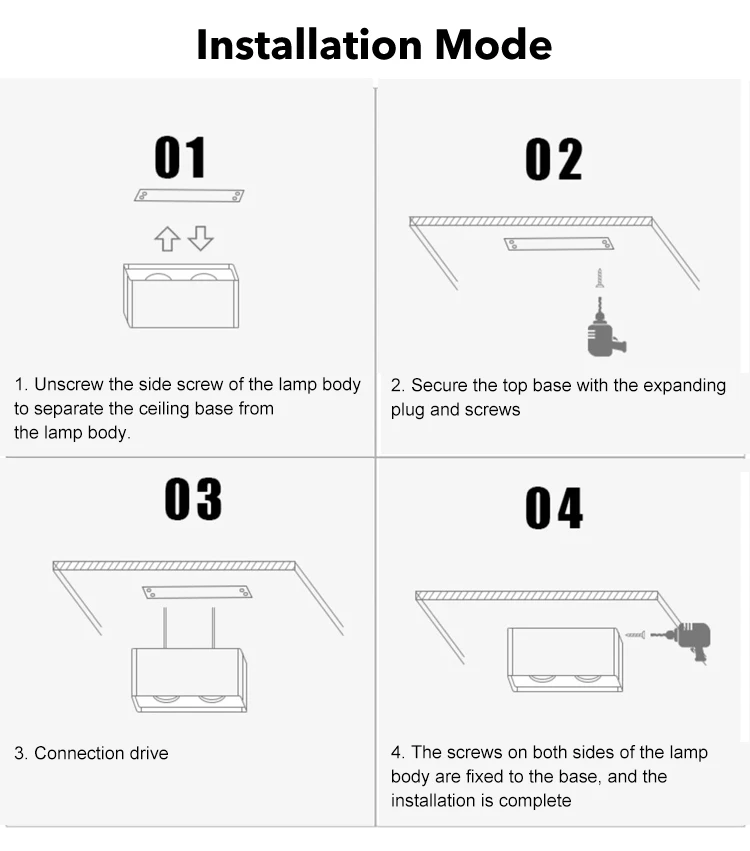 New Design Spot Light Adjustable Degree Surface Mounted Anti-glare Square Cct Adjustable 3000k ...