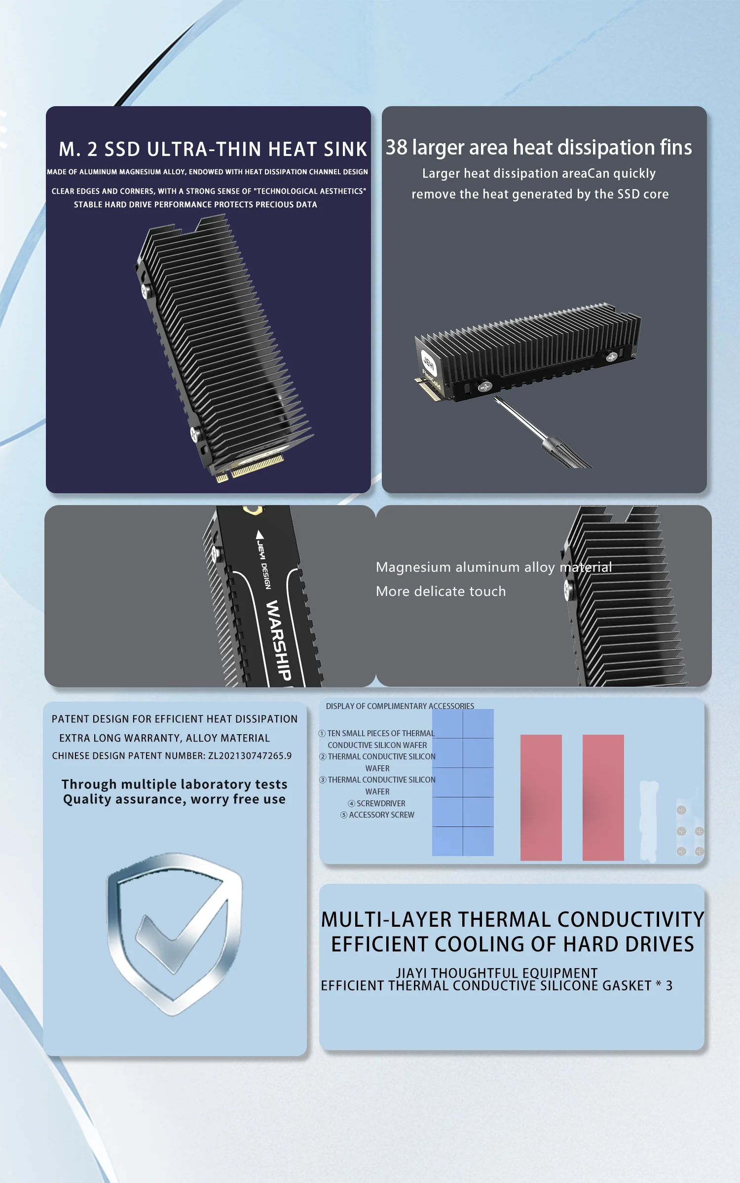 M.2 Ssd Heatsink Nvme Heat Sink M2 2280 Solid State Hard Disk Aluminum ...