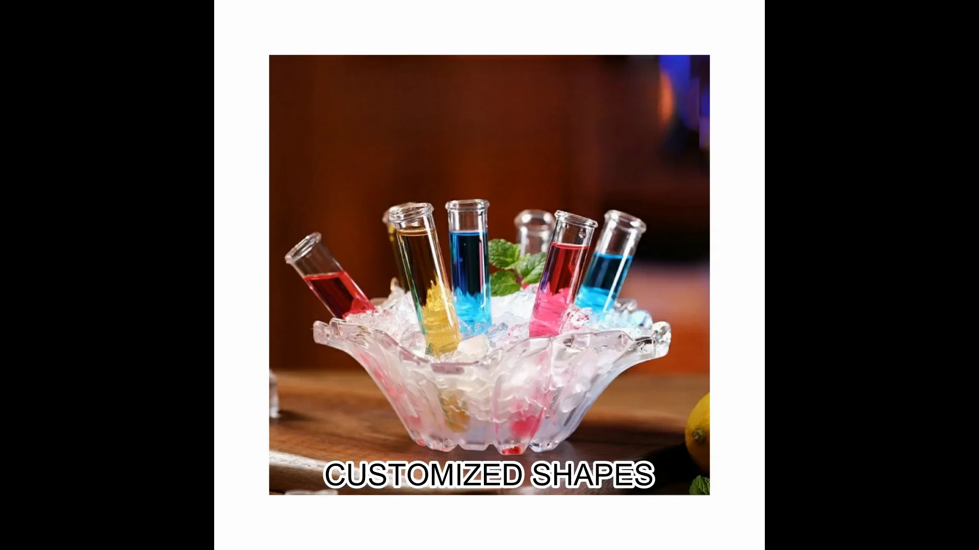Bar Plastic Cocktail Test Tube Acrylic Rolled Edge Test Tube Wine Glass ...
