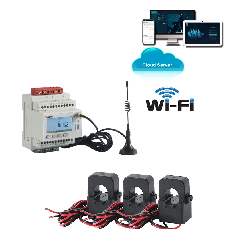 400V WIFI Three phase bidirectional Meter 300A ct paired digital LCD ...