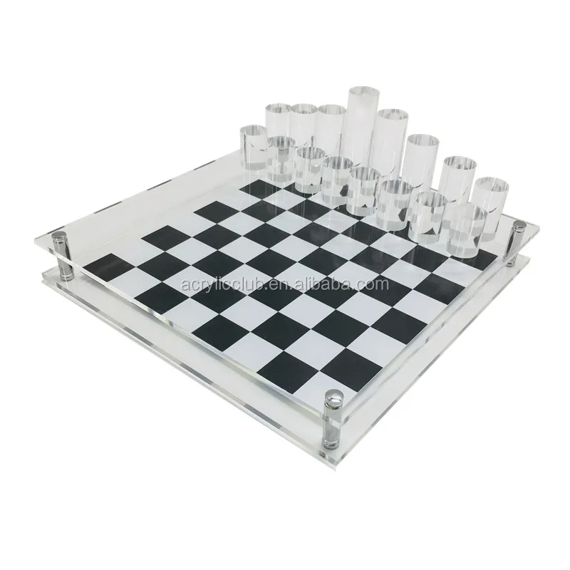 Custom Modern Style Acrylic Chess Set Clear Acrylic Board for ...