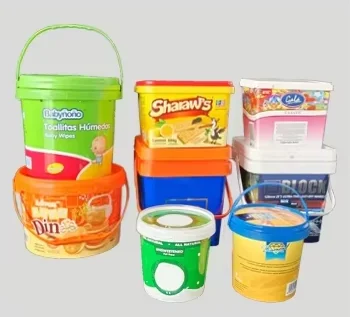 500ml to 5L White Clear Plastic Buckets with Lids & Handle