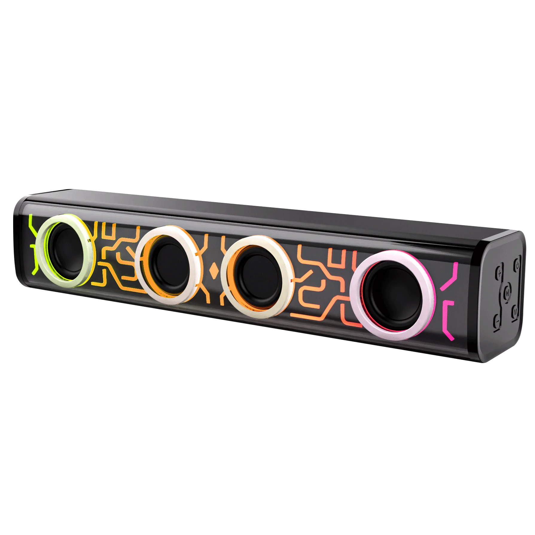 RGB Soundbar Speaker - Portable Bluetooth with LED Lights
