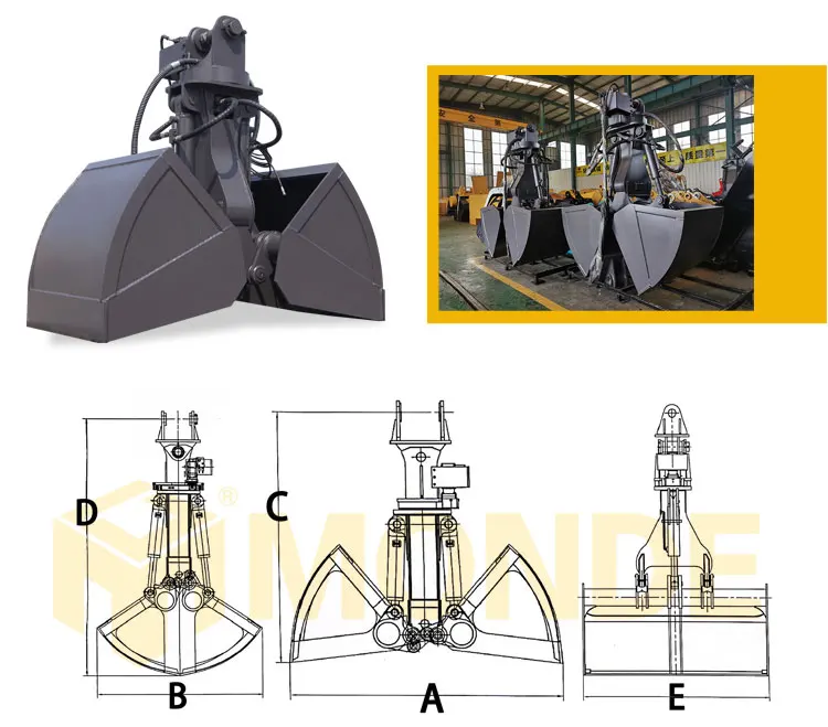 Monde Excavator Bucket Clamshell Bucket Mechanical Clamshell Bucket For ...