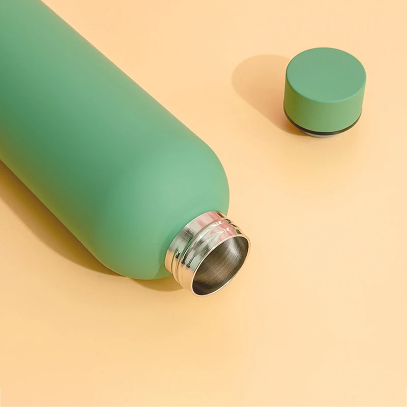 Double Wall Drink Water Bottle Vacuum Rubber Flasks Insulated Stainless ...