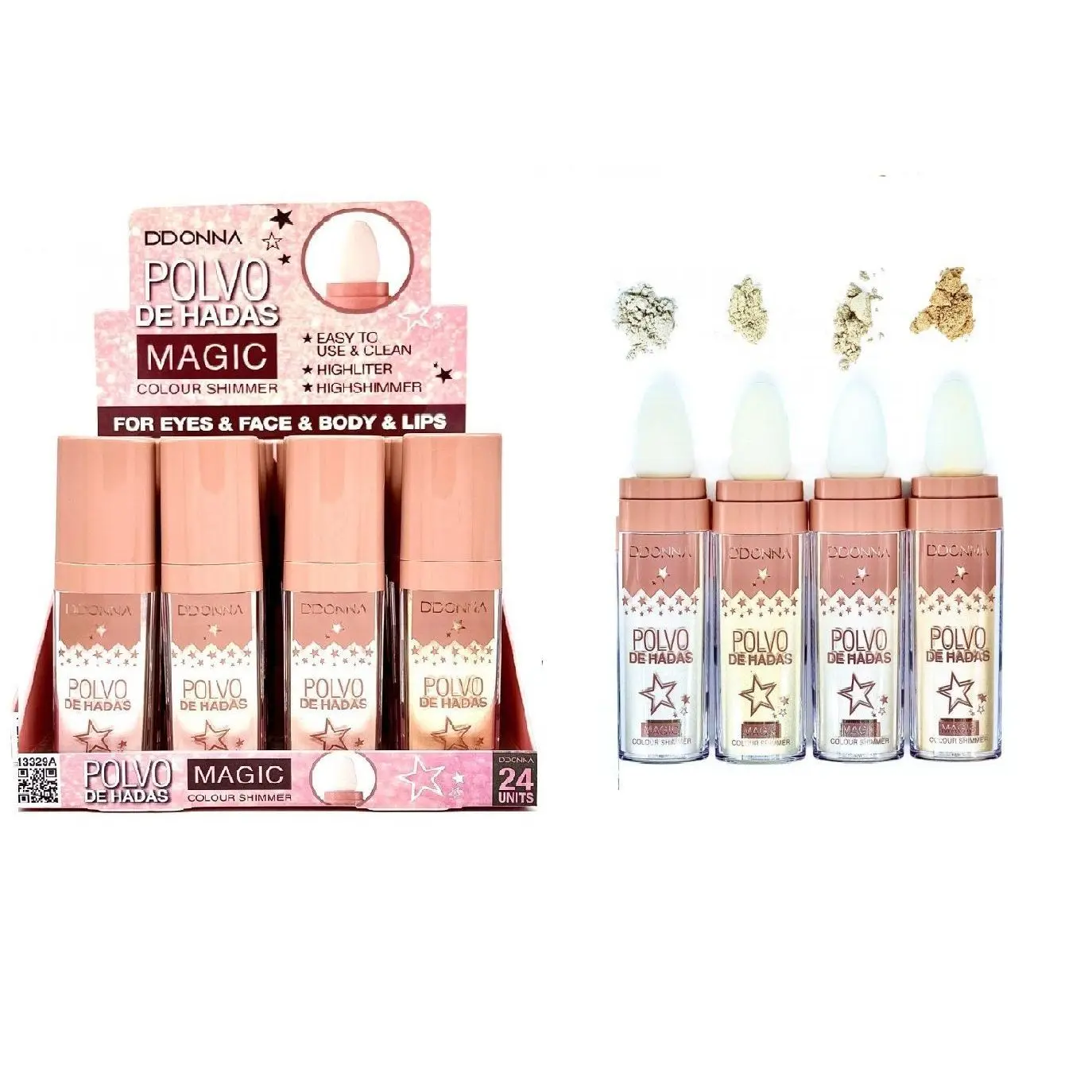 24 Count Eco-Friendly Magical Fairy Dust Illuminating Powder Face Body ...