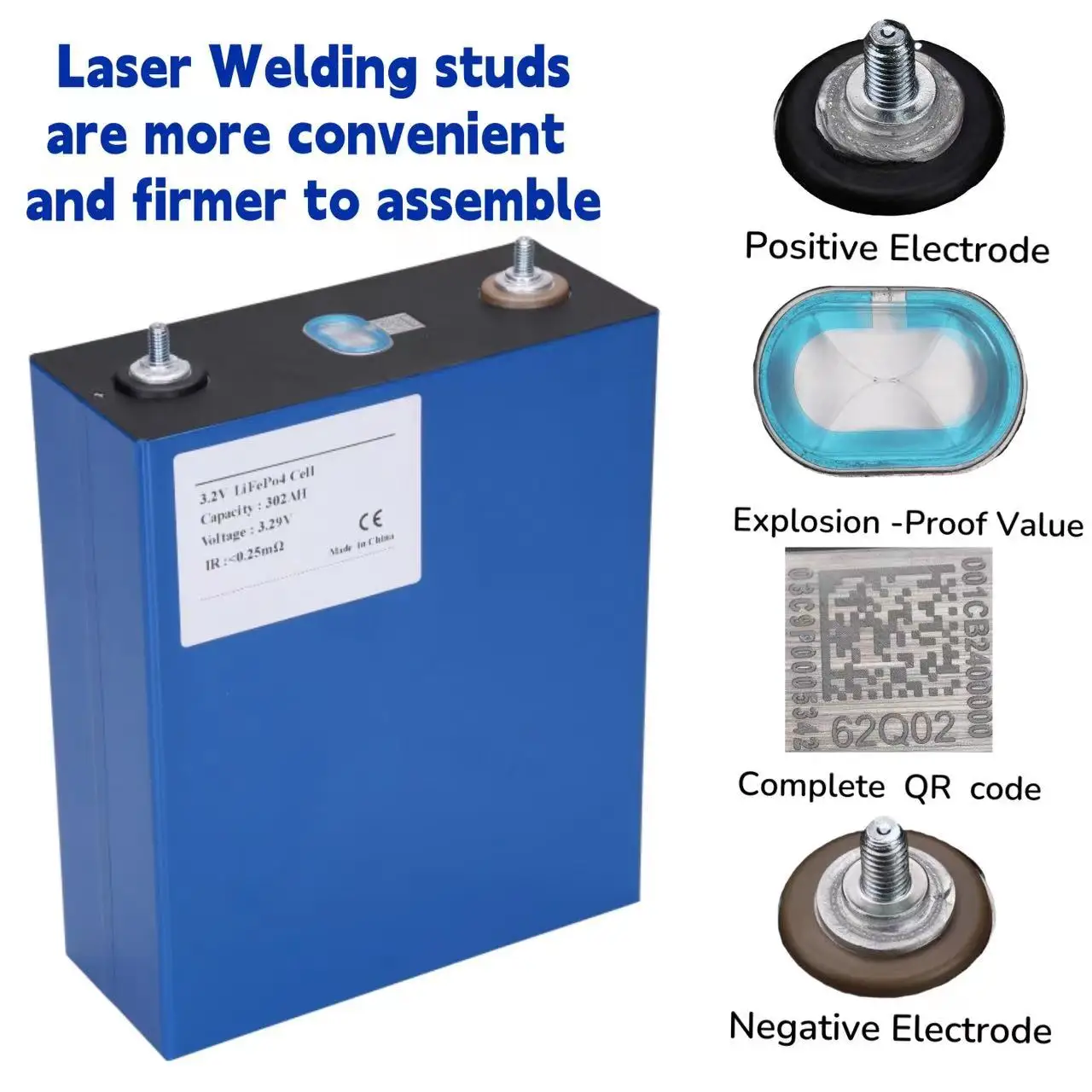 Grade A 3.2v Lifepo4 320 Ah Prismatic Lfp Lithium Battery Solar Lf304 ...