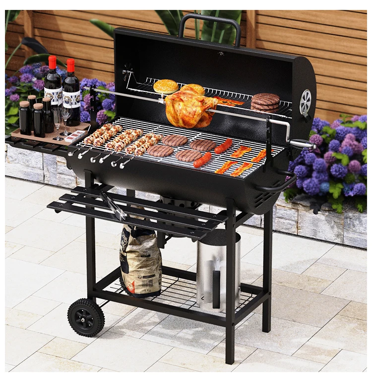 Heavy Duty Barrel Automatic Chicken Rotating Kit BBQ Grill