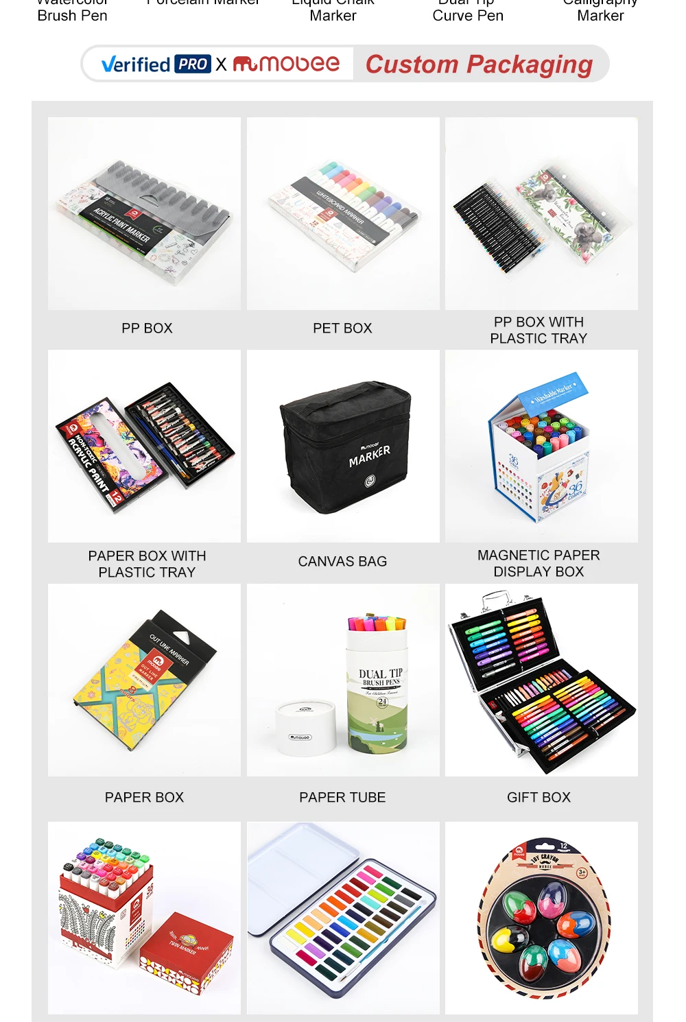 Mobee P-966B-20 Custom Logo Large Capacity Water-Based Acrylic Paint ...