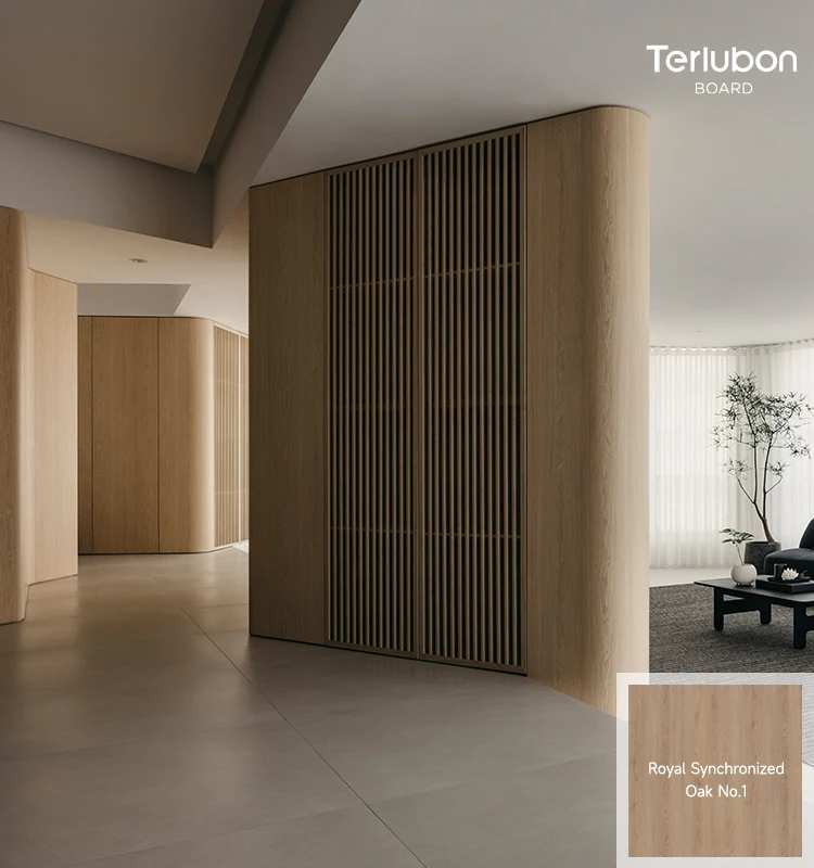 Synchronized Scarred Oak Wood Grain Melamine Board Faced With Germany ...