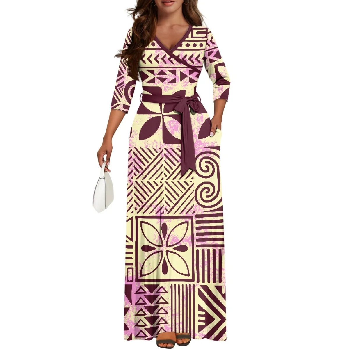 Polynesian Samoan Tattoo Design Plus Size Women Long Dress 2024 Hot ...