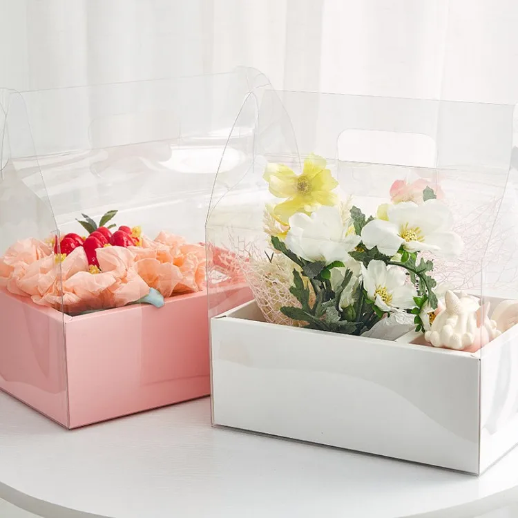 Luxury Floral Transparent Flower Cake Box - Perfect Gift