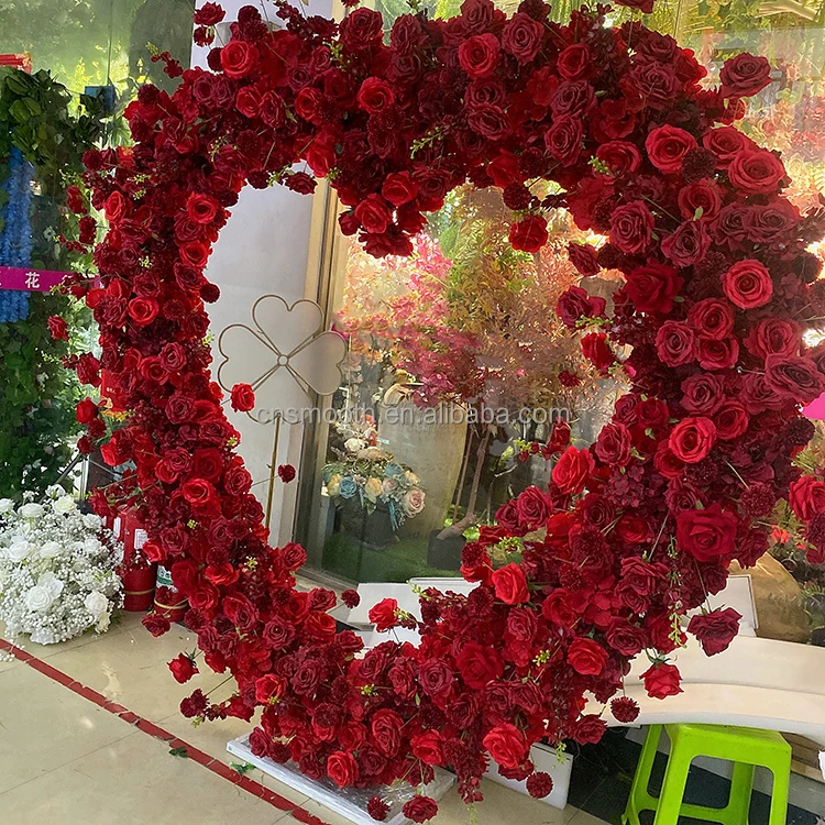 Artificial Red Rose Wedding Arch - Elegant Decor Solution
