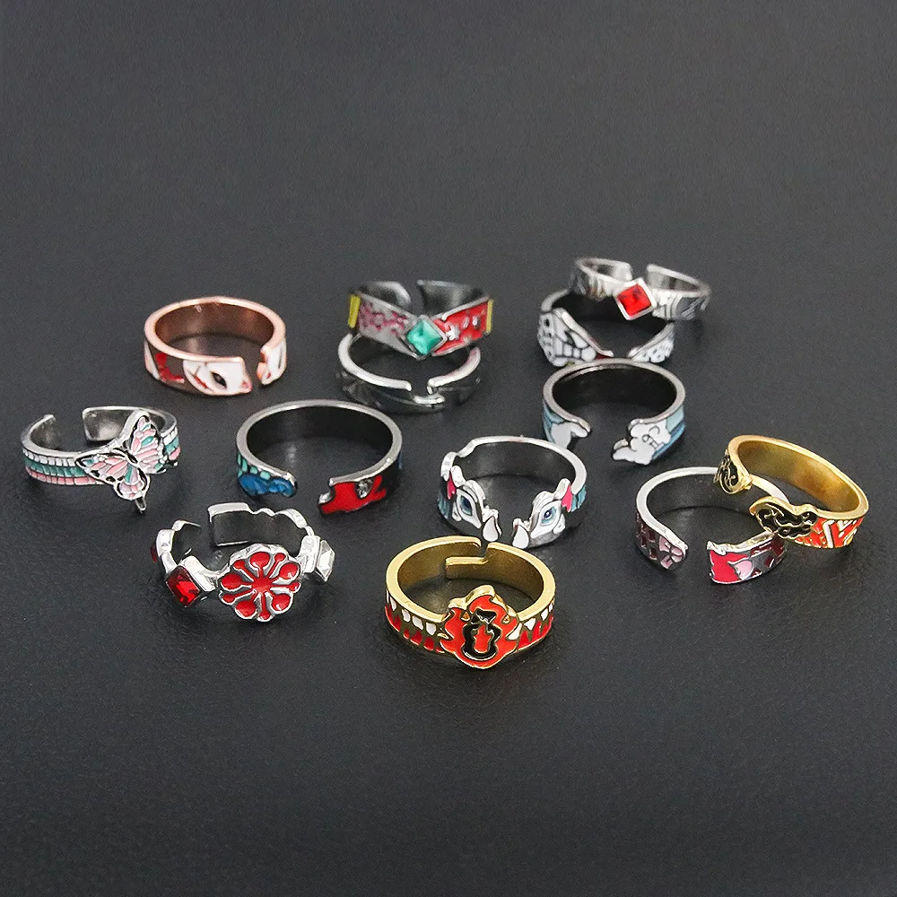 12 Designs Demon Slayer Kamamon Tanjiro Ring Jewelry Gift Anime ...