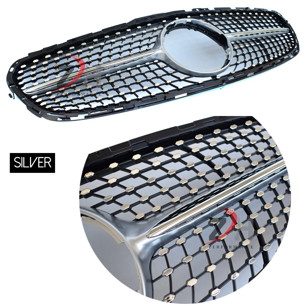 W212 Grille,Diamonds Style Front Bumper Hood Grill For Mercedes E Class ...