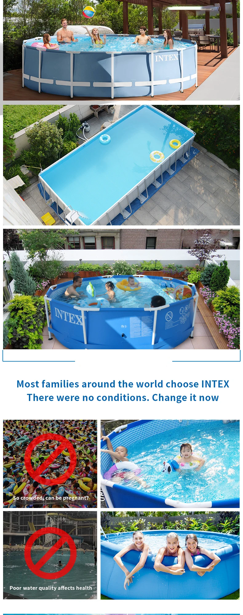 2020 Intex Inflatable Swimming Pool Inflatable Pools Large Inflatable ...