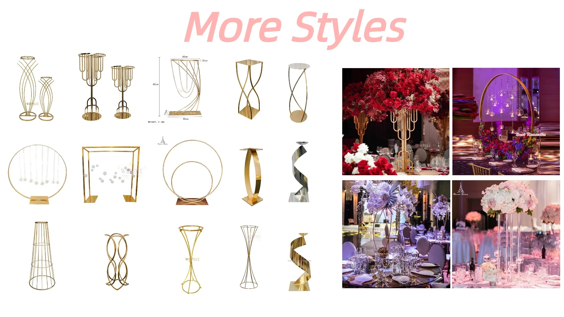 Wedding Decoration Table Centerpieces - Elegant Metal Stands