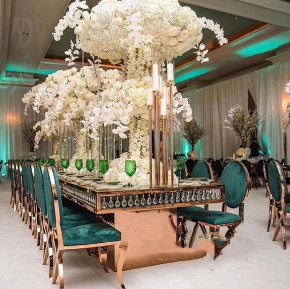 LFB1489 Luxury white rose flower stand wedding centerpieces for wedding ...