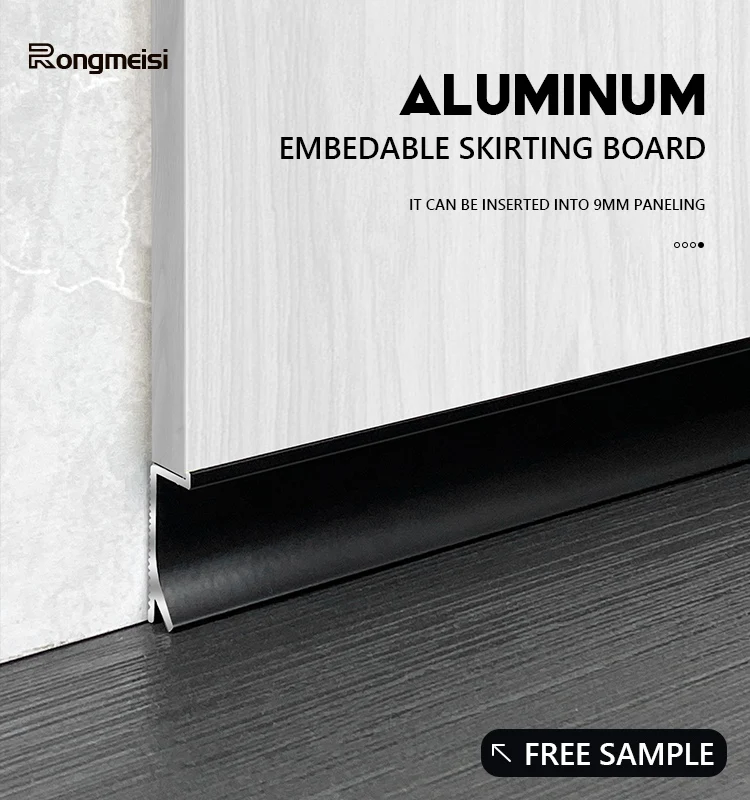 Slim Recessed Skirting Board - Aluminum Baseboard Profile