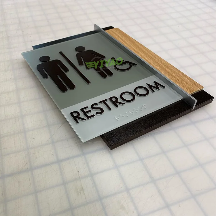 Custom Size Design Decorative Adhesive Plastic Male And Female Wc ...