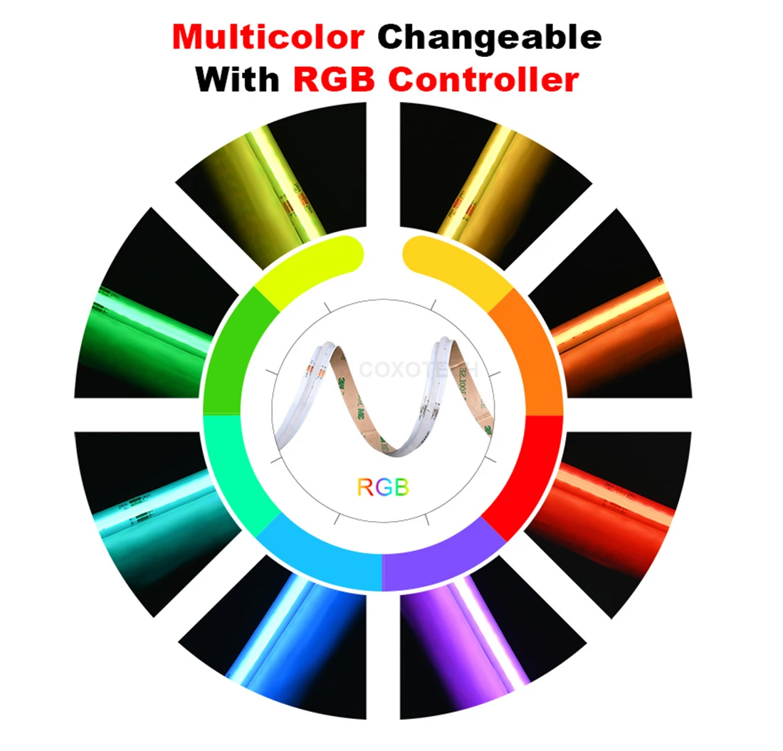 COXO RGB COB LED Strips - Bright, Durable, and Versatile