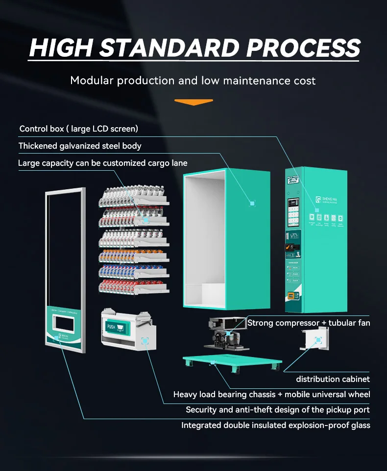 Custom Intelligent Management Refrigerated Vending Machine