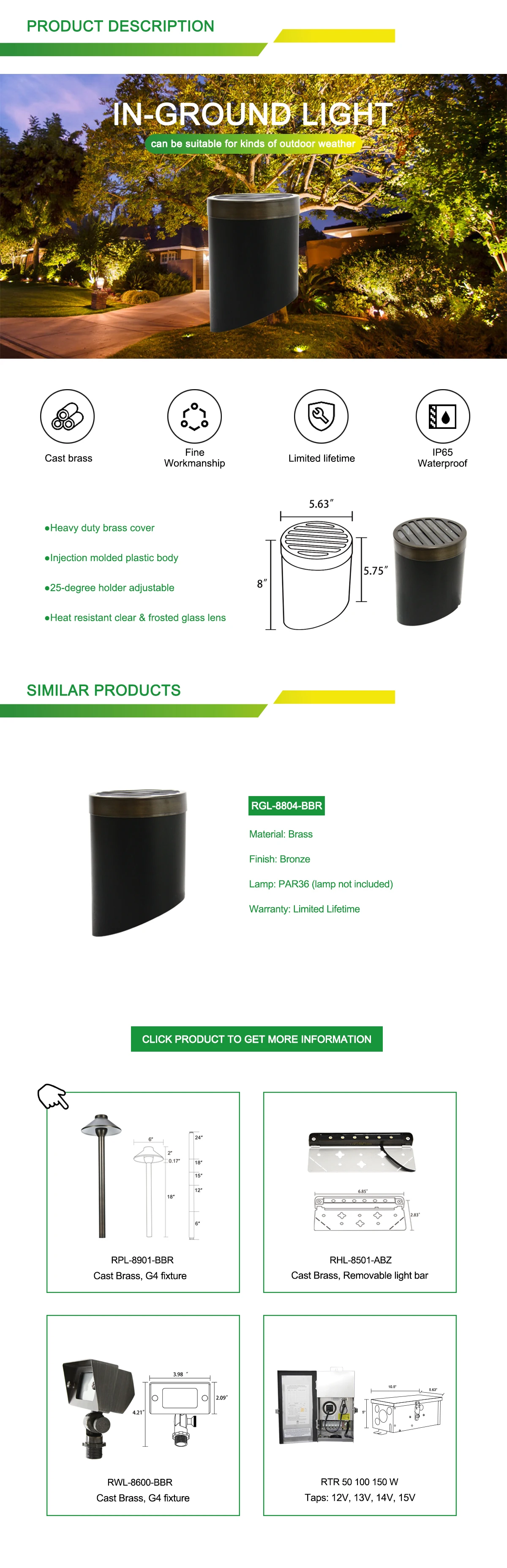 High Quality Led Round Buried Inground Light Waterproof Ip65 Par36 Led ...