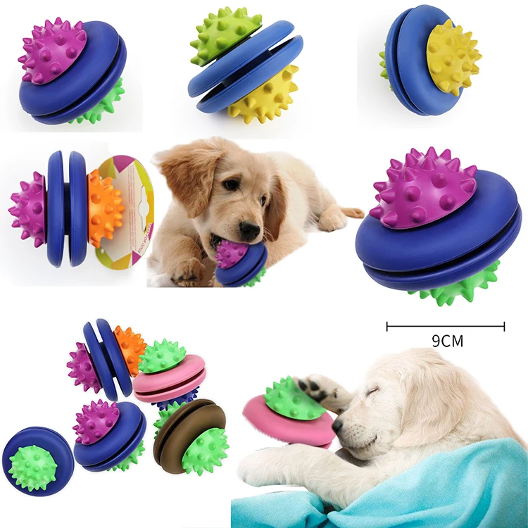 Eco Friendly Pets Toys Indestructable Balls Puzzle Rubber Treat Squeaky ...