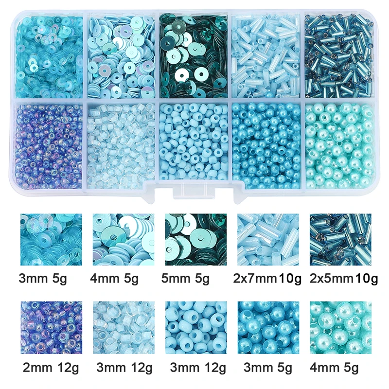 Wholesale 12 Colors Mix Seed Sequins Imitation Pearl Beads Kit Box For Diy Jewelry Bead Necklace ...