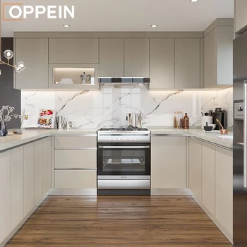 Oppein Ready To Assemble U Shaped Melamine Modular Kitchen Cabinets - Buy Ready To Assemble ...