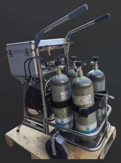 Boxu Carbon Fiber Trolley for 4 Cylinders SCBA - 45mins/60mins