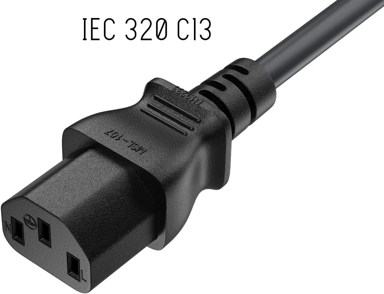 KEMA-Certified 1.0mm² EU 3-Pin to C13 Power Cord 1.5M Black High ...