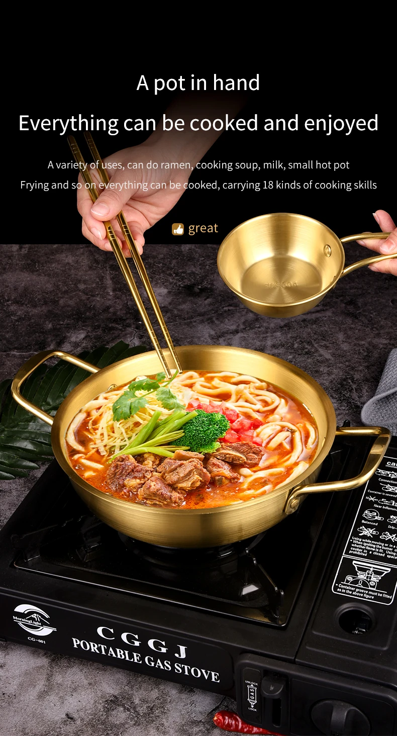 Korean Seafood Boil Pot Stainless Steel Double Handle Cooking Pan ...
