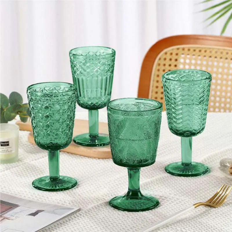 Luxury Artistic Banquet Emerald Retro Glass Goblet 300 Ml 10 Oz ...