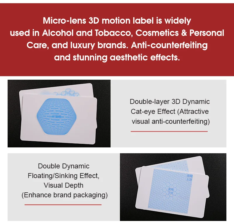 Double-layer Micro Lenticular 3d Motion Sticker With Anti ...