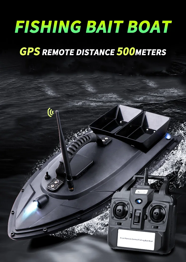 500m Intelligent Remote Control Double Chamber Fishing Bait Boat RC ...