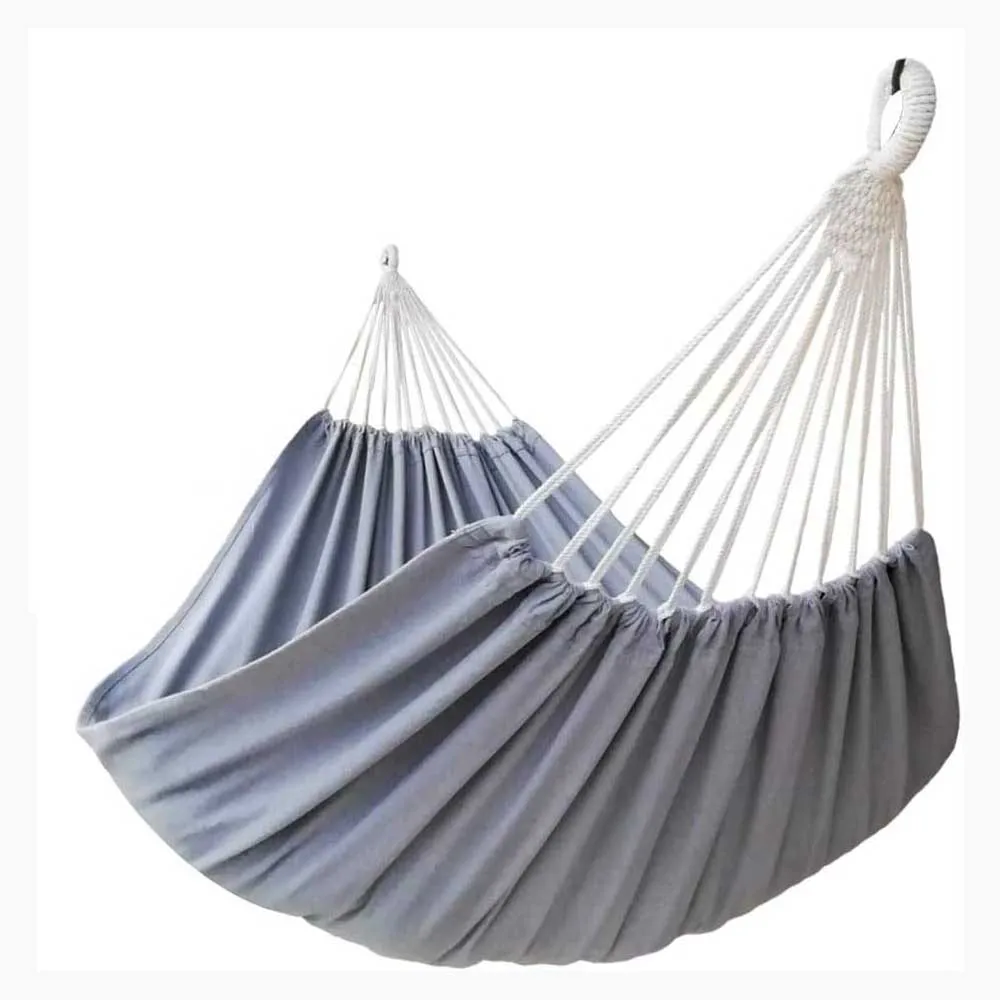 Double Camping Hammock 2 Person Load Capacity Canvas Cotton Hammock For ...