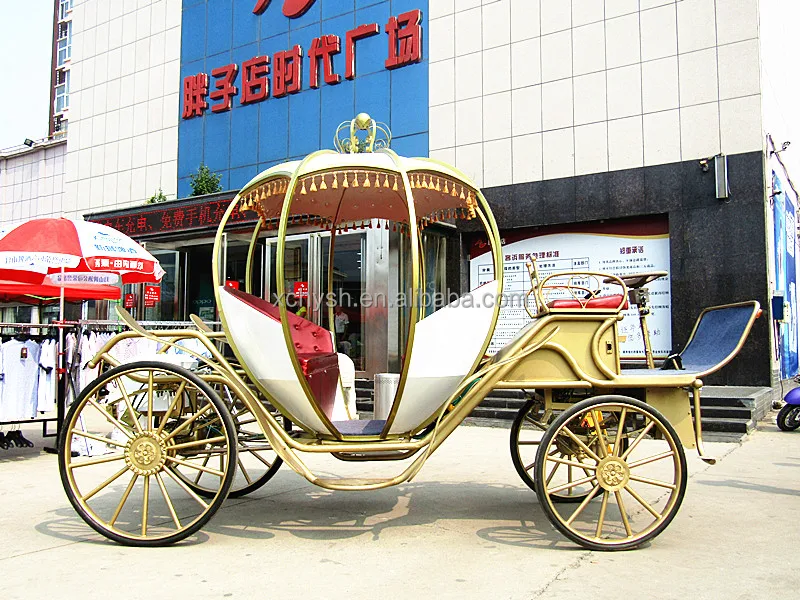 Victoria Golden Cinderella Horse Carriage - Traditional Wedding Buggy